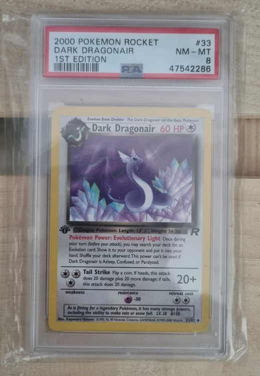 Pokemon Dark Dragonair / 1st Edition / Team Rocket / PSA 8 (Neu und ...