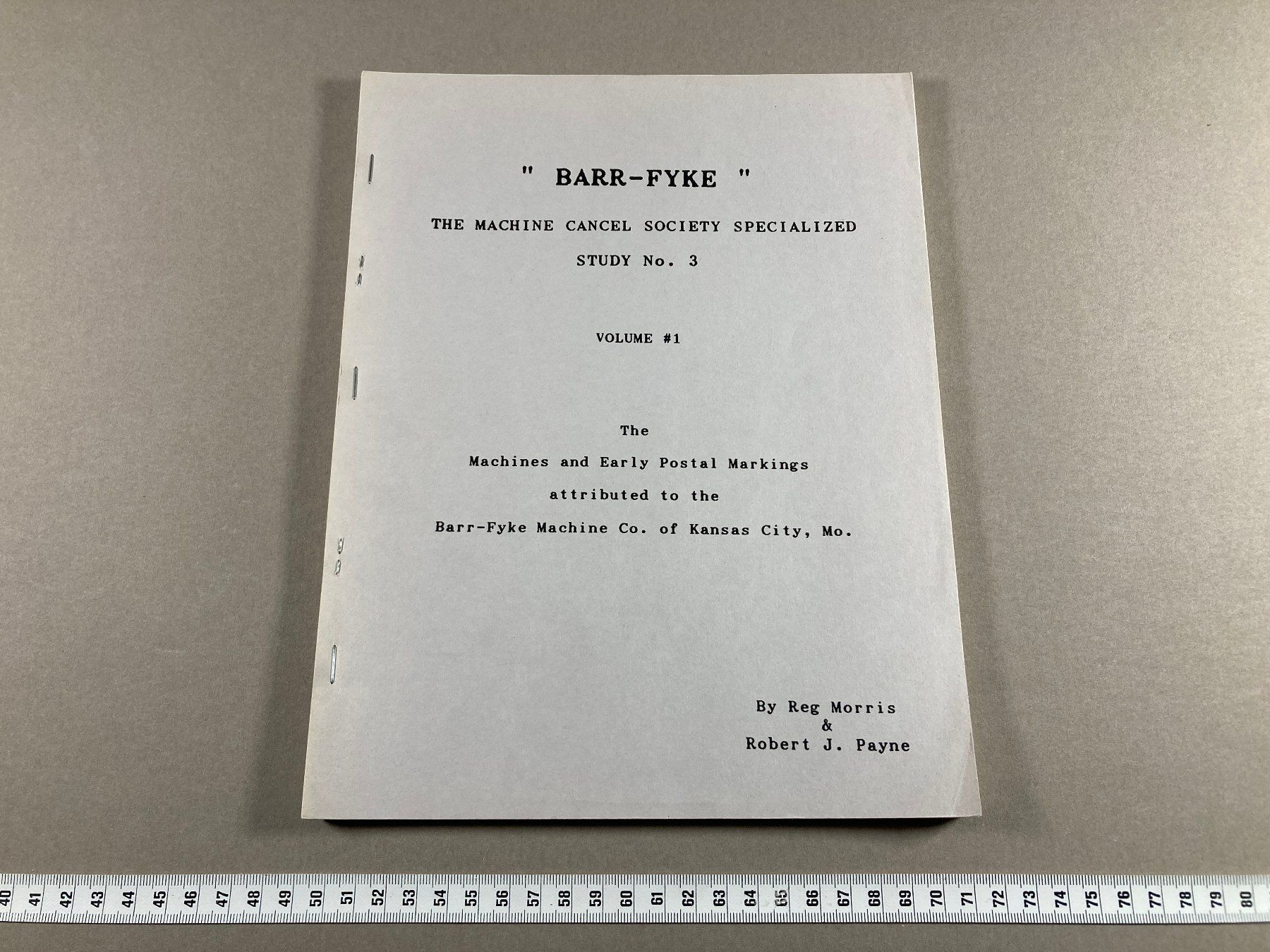 Broschüre "BARR-FYKE" - The Machine Cancel Society, Study 3 (Gebraucht ...