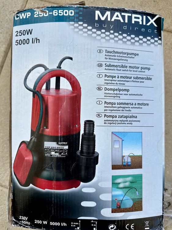 💧Pompe submersible MATRIX CWP 250-6500 – 250W 🔌 (D'occasion) à ...