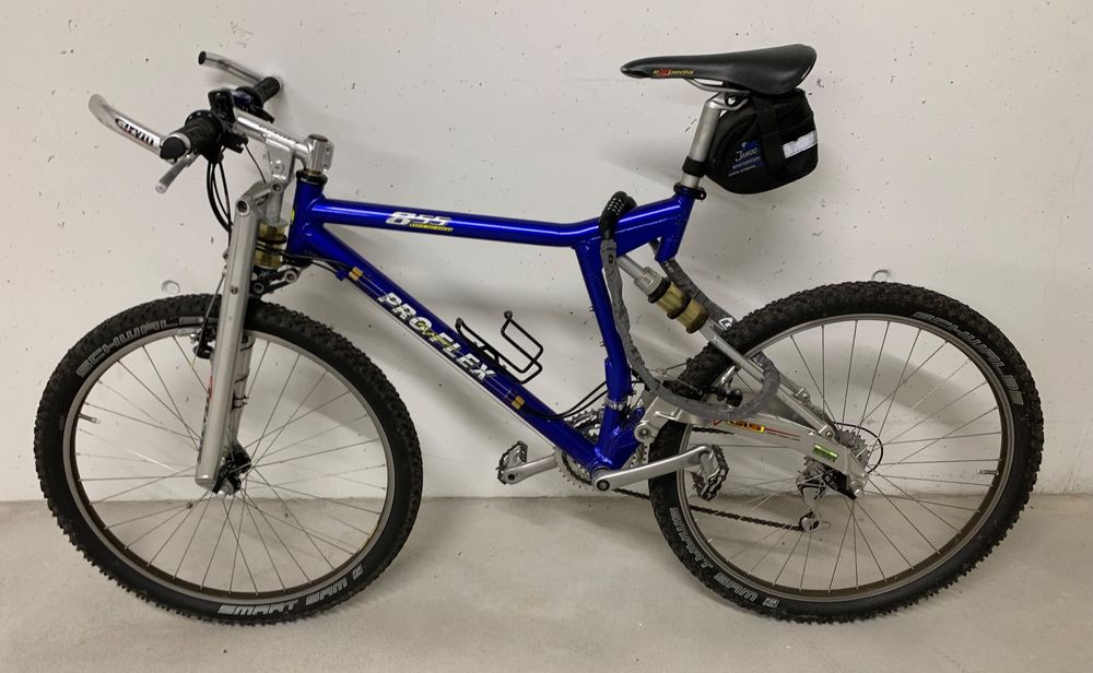 Super cooles Kult PROFLEX Fully Mountainbike 1995, blau (Gebraucht) in Thalwil für CHF 45 – nur ...