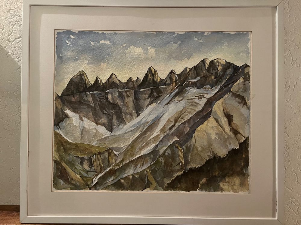 Tableau Aquarelle: Tschingelhörner par Fred Suter | Kaufen auf Ricardo