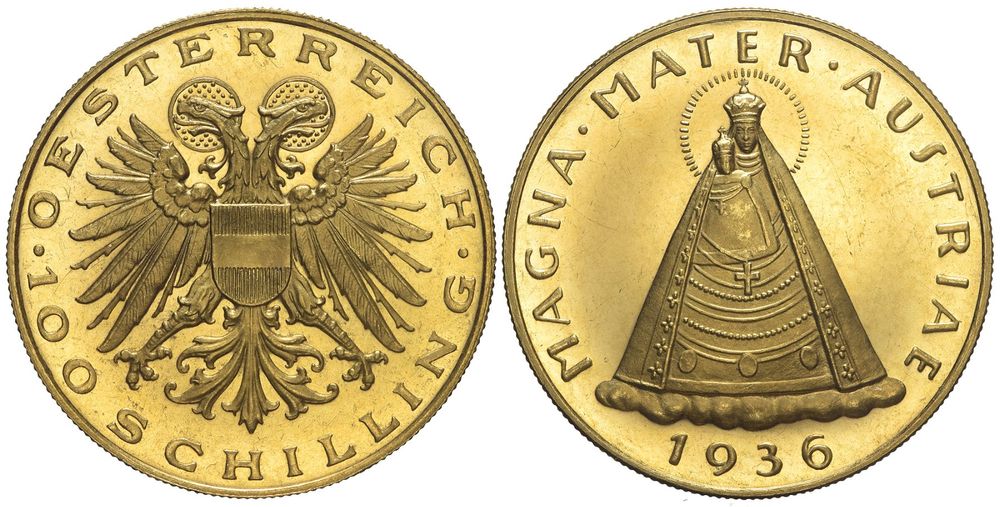 Autriche 100 Schilling 1936 Gold Österreich 002 Mariazell | Kaufen auf ...
