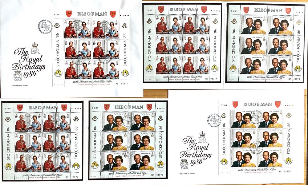 1986 Insel Man GB 60 Geburtstag Elisabeth II FDC + Bogen (Neu (gemäss Beschreibung)) in Liestal ...