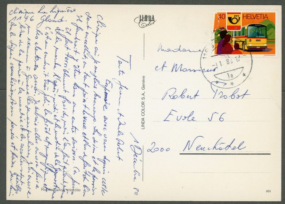 AK color Gland VD Clinique la Lignière,4-fach-Multi ≈ 1980 (Gebraucht ...