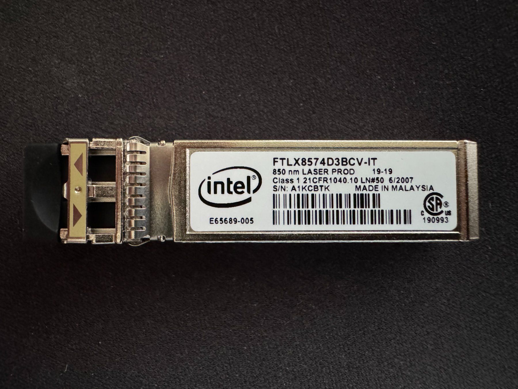 Intel FTLX8574D3BCV-IT 1G/10G Multimode SFP+ Transceiver (Gebraucht) in ...