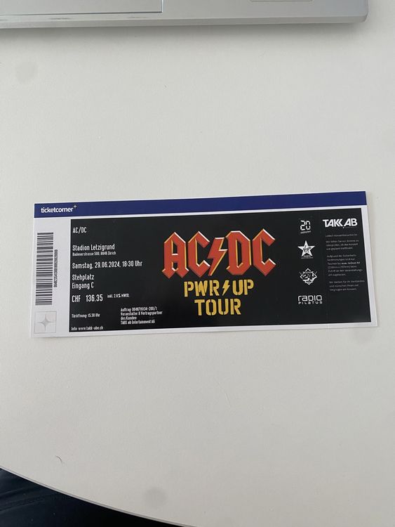 AC DC Stehplatz Ticket x1 | Kaufen auf Ricardo