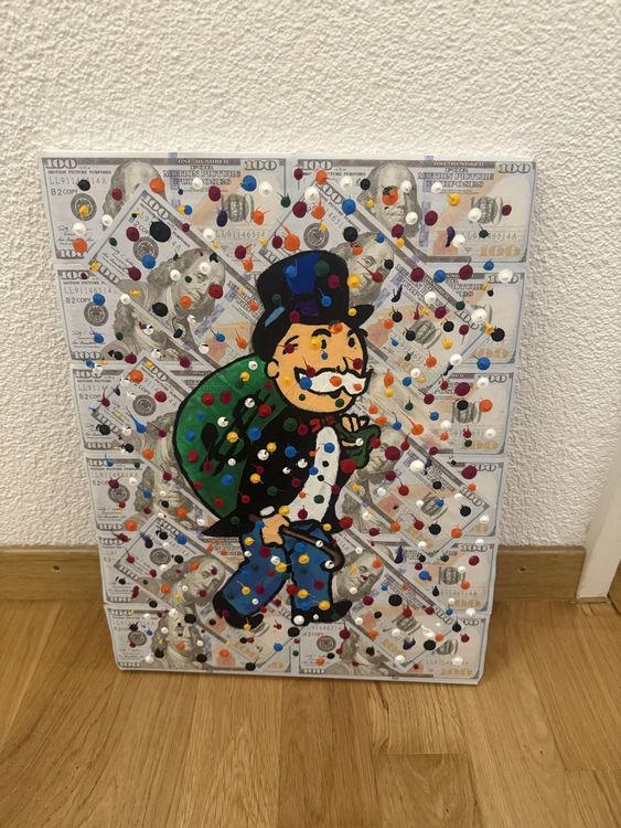 Handgemaltes Monopoly-Männchen – Original auf Leinwand 30x40 (Neu ...