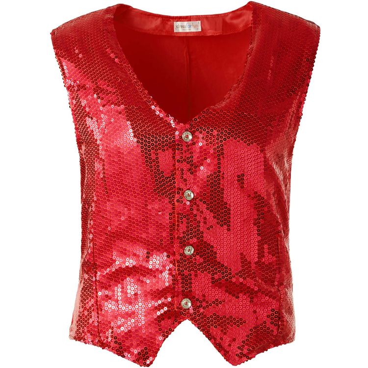 Pailletten-Weste Herren Rot L | Kaufen auf Ricardo