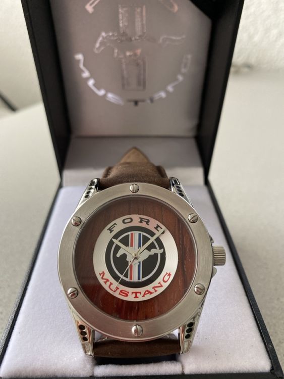 Ford Mustang Herrenuhr, Edelstahl mit Lederarmband (Neu (gemäss ...