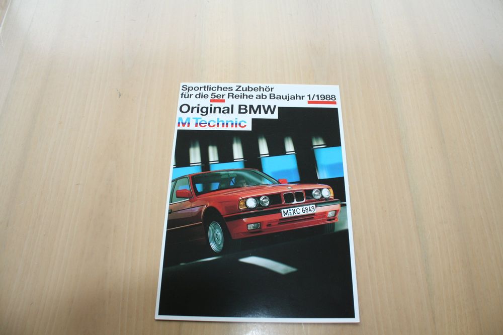 Original BMW M-Technic 5er E34 Prospekt 1/1988 (Gebraucht) in Wikon für CHF 22 – mit Lieferung ...