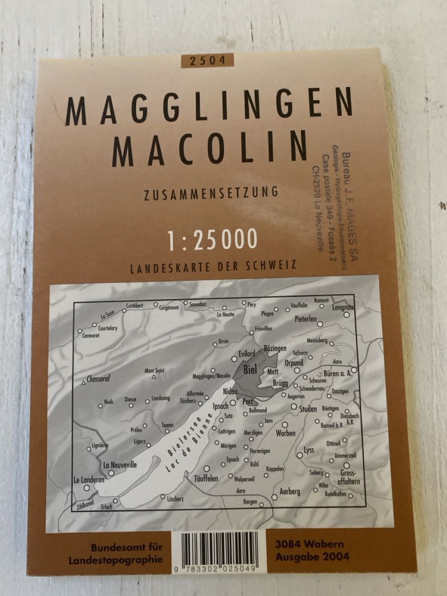 Carte nationale de Suisse 1:25000 Macolin Magglingen Nº2504 (Gebraucht ...