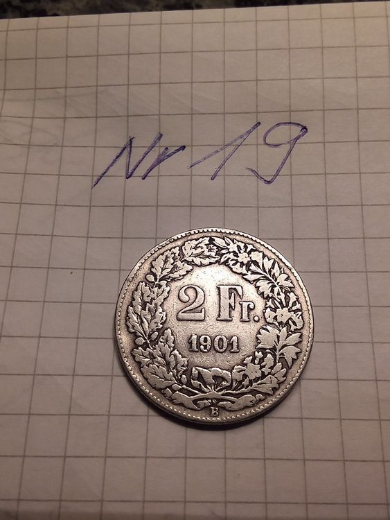 2 Franken Silbermünze Jg.1901 | Kaufen auf Ricardo