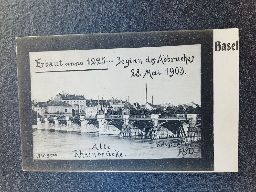 Alte PK / Basel - Alte Rheinbrücke Beginn des Abbruchs 1903 (Gebraucht) in Brugg AG für CHF 15 ...