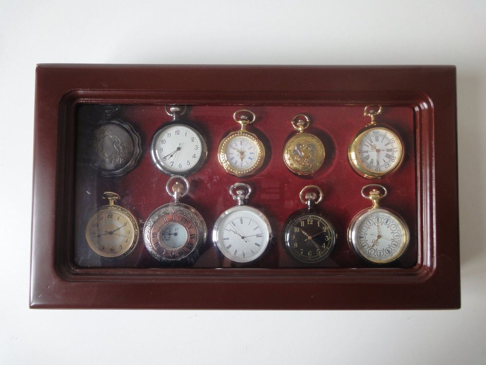 10 Taschenuhren mit Vitrine (Neu (gemäss Beschreibung)) in basel für CHF 129 – mit Lieferung auf ...
