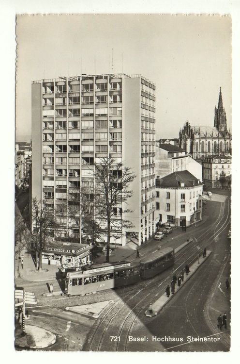 BASEL Hochhaus Steinentor, Kiosk, Strassenbahn, Tram | Kaufen auf Ricardo
