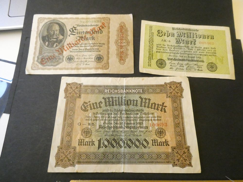 Dt. Reich, 3 Inflationsscheine (Gebraucht) in Hinterforst für CHF 2 – mit Lieferung auf Ricardo ...