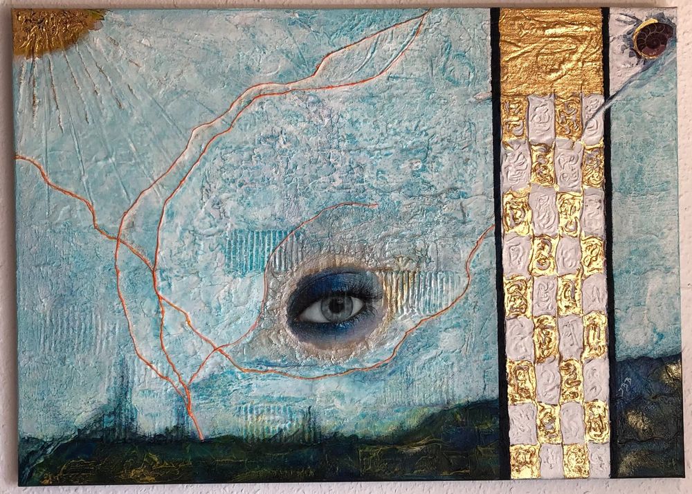 Acryl Bild "Auge auf die Welt" UNIKAT Leinwand 50 x 70 cm (Neu (gemäss Beschreibung)) in Bad ...
