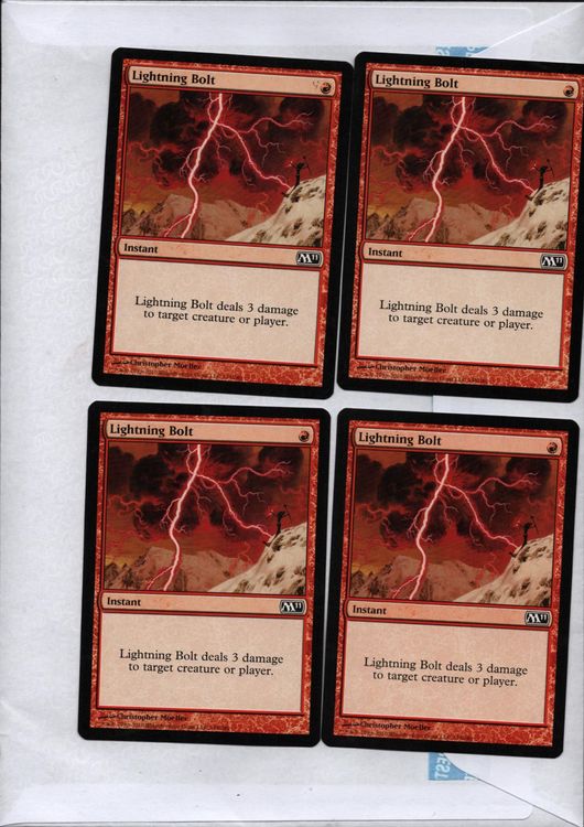 MtG, Magic the Gatering 4x Lightning Bolt | Kaufen auf Ricardo
