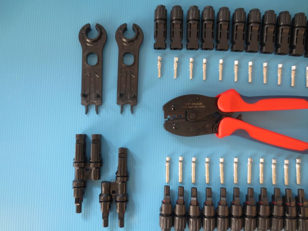 Solar MC4 Stecker Set 10 Stück + Y-Verteiler, Crimpzange (Neu und ...