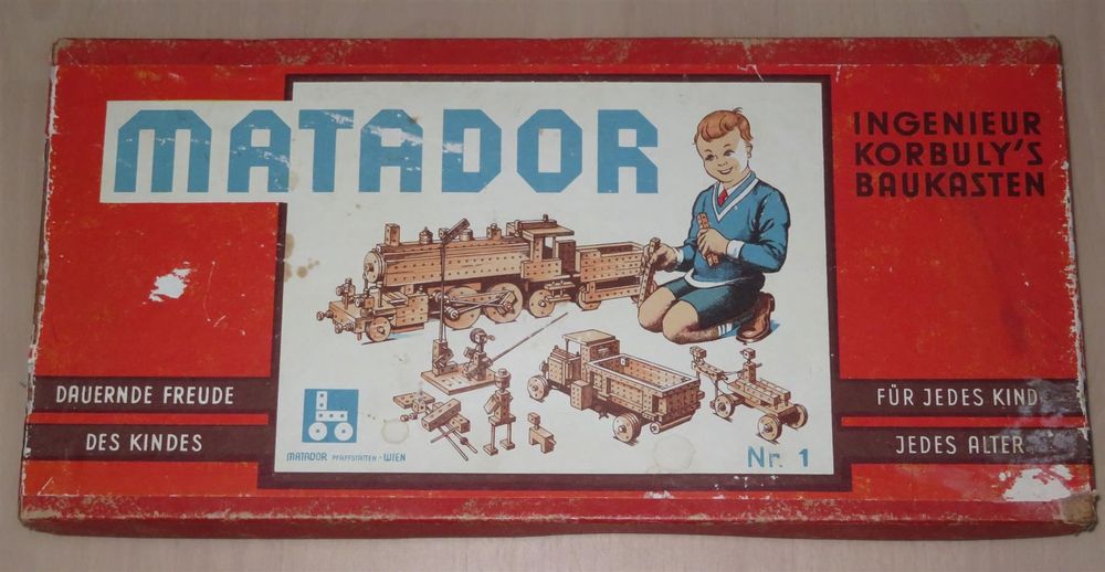 Matador Baukasten Nr. 1 + 1A, mit Anleitungsheft, um 1950 | Kaufen auf ...