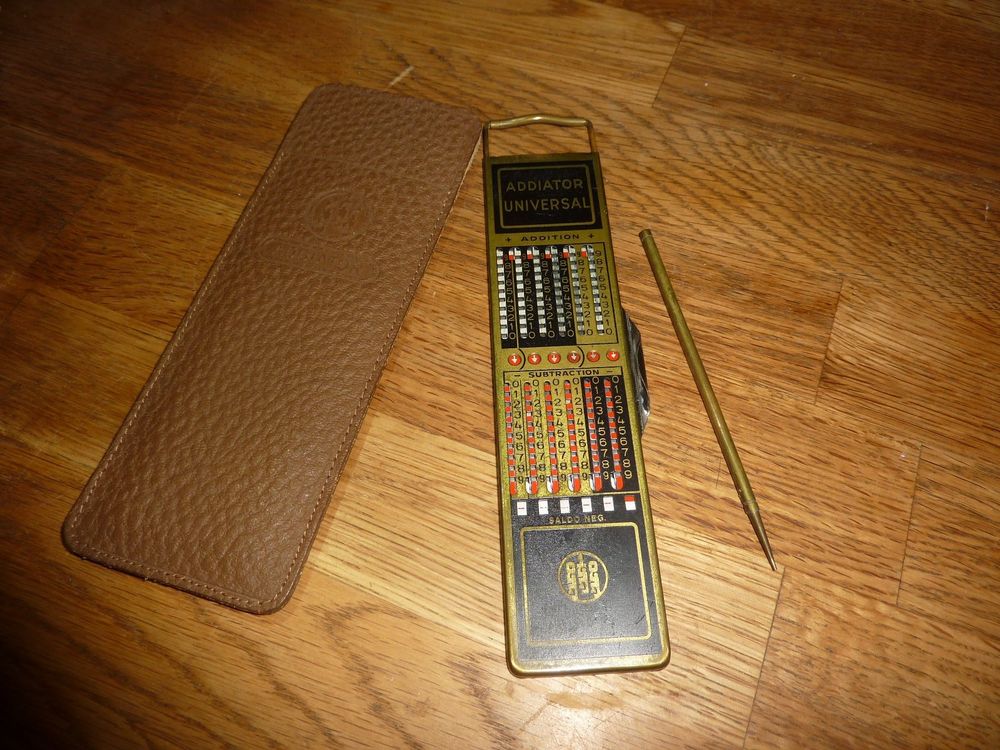 Addiator Universal Rechenschieber 50er Jahre mit Stift Etui (Gebraucht ...