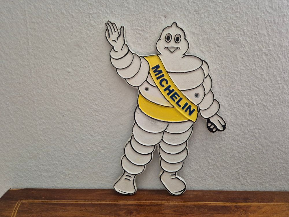 Werbeschild Michelin Reifen Bibendum Logo Gusseisen Schild (Gebraucht ...