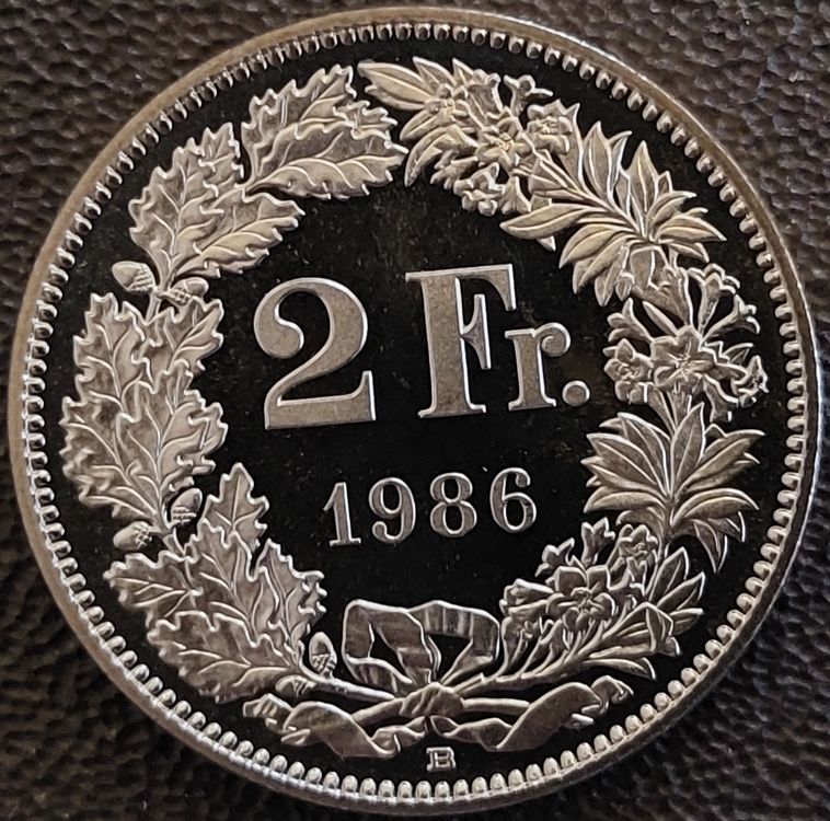 2 Franken 1986 stgl. / aus Münzsatz (Neu (gemäss Beschreibung)) in Arch für CHF 9 – mit ...