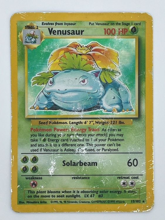 Venusaur 15/102 Holo Rare Pokémon Base Set (Neu (gemäss Beschreibung ...