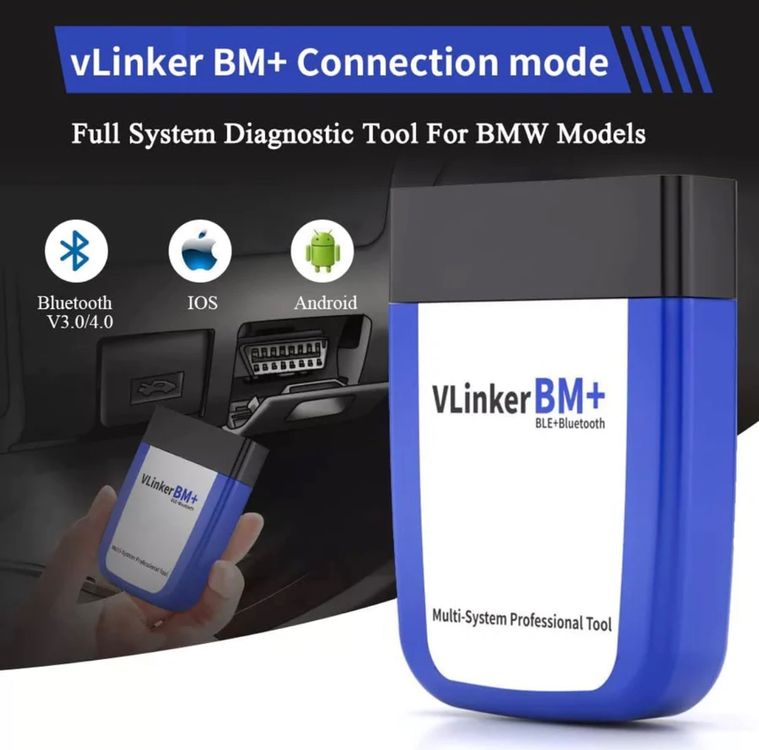 vLinker BM+ OBD2 Bluetooth Diagnose Scan Tool (BimmerCode) (Neu und originalverpackt) in Berg am ...