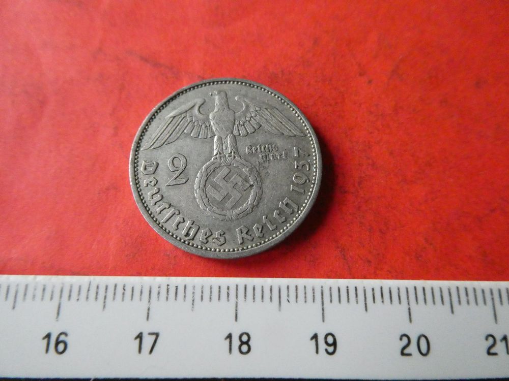 Dt. Reich 1937 A, 2 Reichsmark (Gebraucht) in Hinterforst für CHF 7 – mit Lieferung auf Ricardo ...