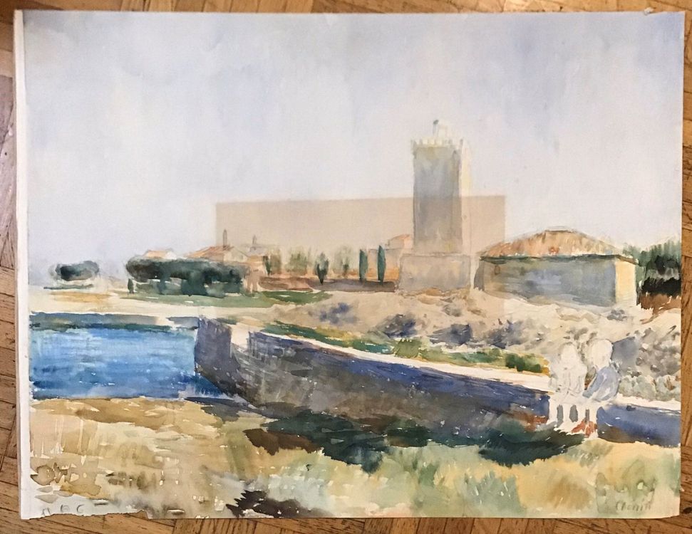 Original Aquarell unleserlich signiert | Kaufen auf Ricardo