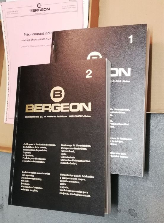 Bergeon Hauptkatalog 1996 (Schaublin?) (Gebraucht) in für CHF 80 – mit ...
