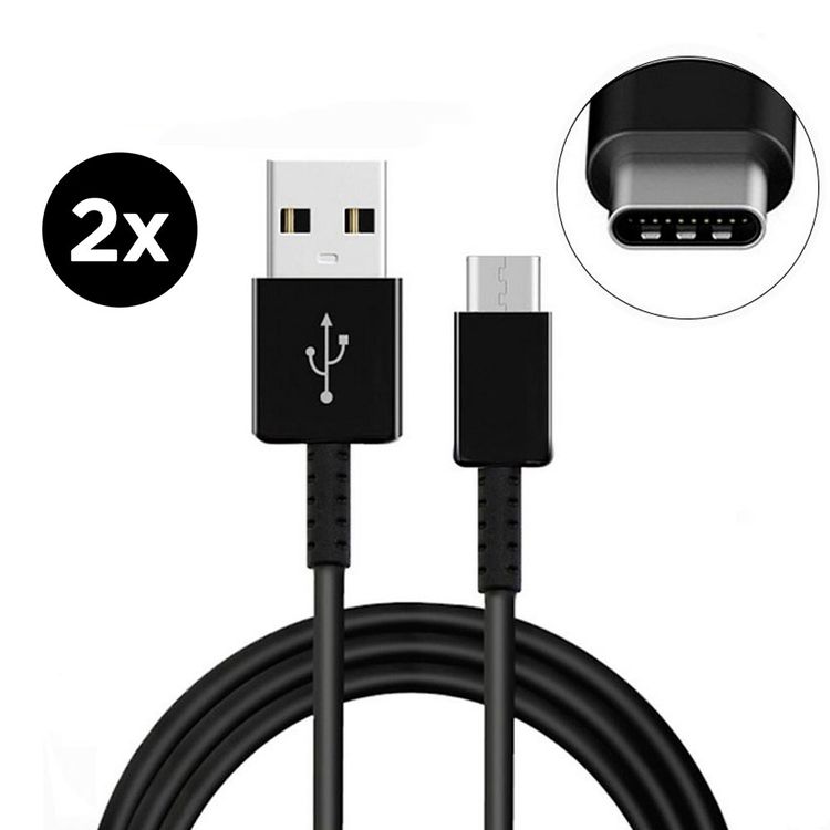 2x USB-C Daten und Ladekabel schwarz 1m (2 Pack) (Neu und ...