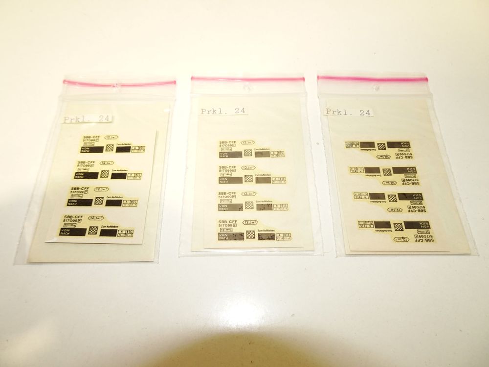 3 Bögen Schiebebilder Decals SBB Güterwagen HO (T6) (Neu (gemäss ...