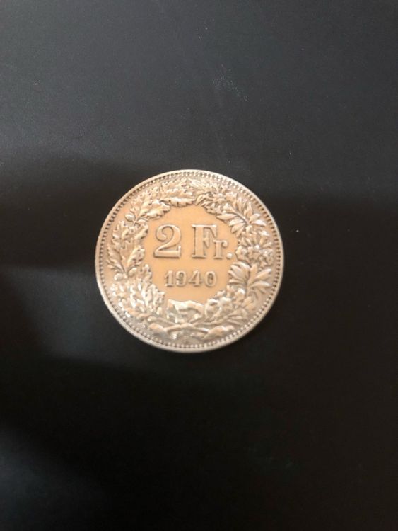 Pièce 2 Chf Franken argent silver Silber Münze 1940 (Gebraucht) in Fully für CHF 6 – mit ...