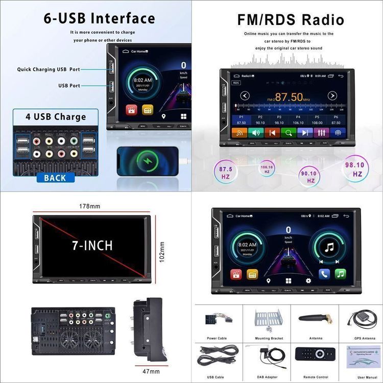 2 DIN Autoradio DAB+ Carplay Navi USB Android (Neu und originalverpackt) in Chiasso für CHF 150 ...