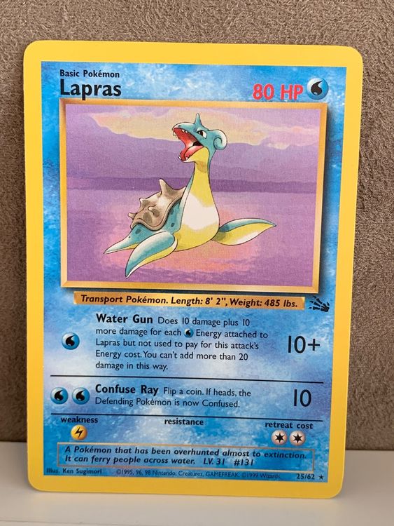 Lapras Rare ENG Fossil Pokemon 25/62 | Kaufen auf Ricardo