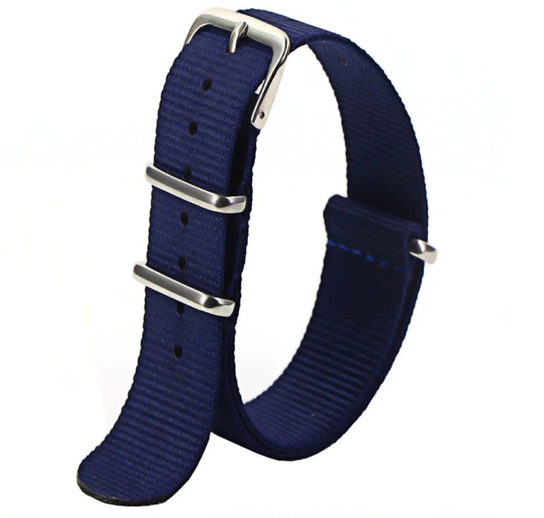 Nato Nylon Stoff Uhrenarmband 20mm blau | Kaufen auf Ricardo