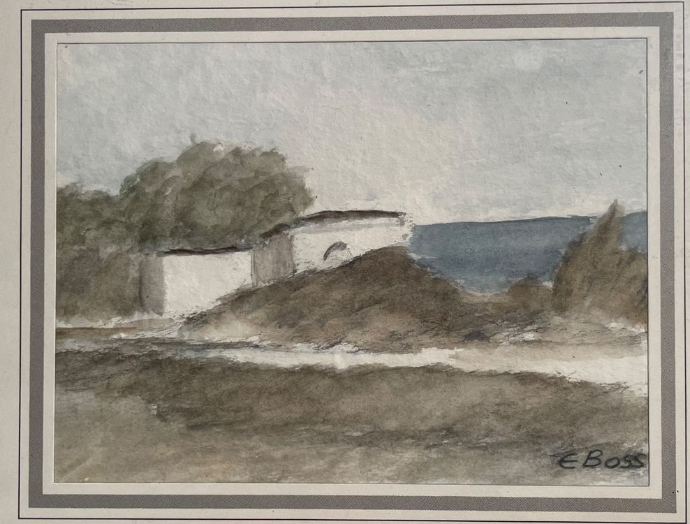Aquarell Landschaftsgemälde von Eduard Boss, 25x20 cm (Gebraucht) in ...