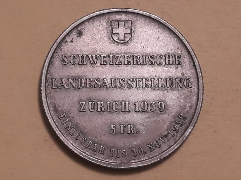 Schweiz Gedenkmünze 5 Franken 1939 Silber | Kaufen auf Ricardo