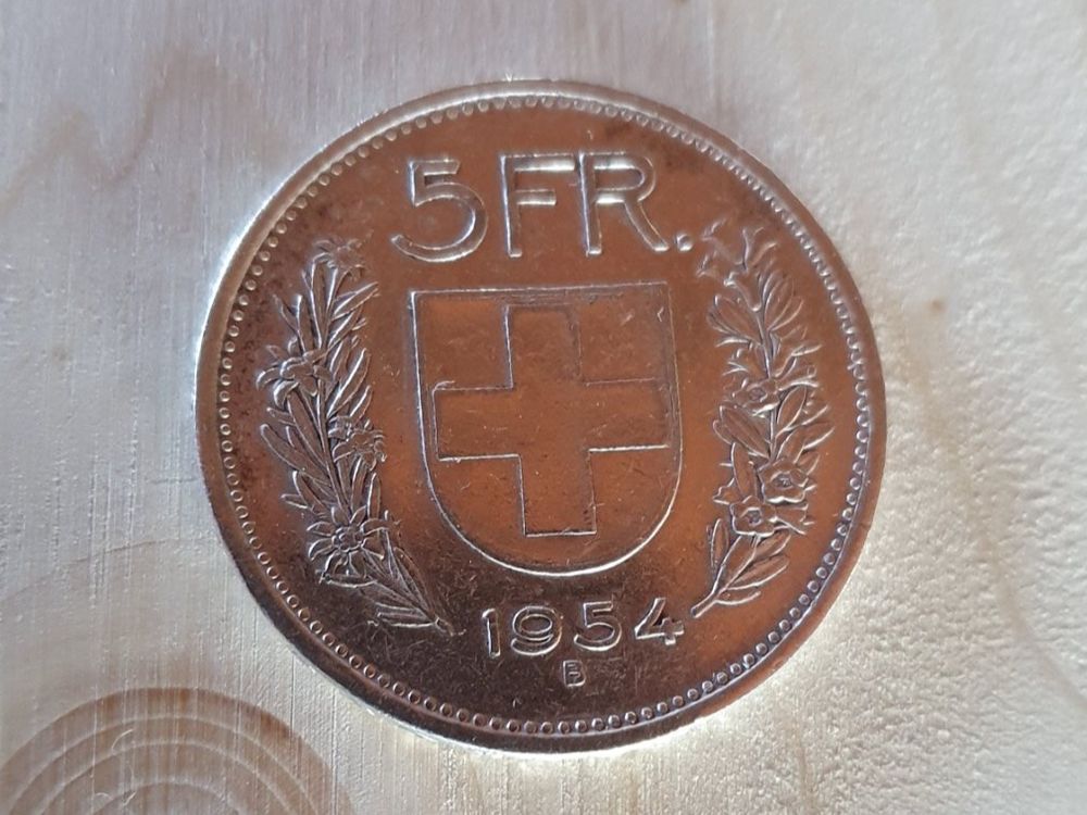 5 Franken Münze 1954 Schweiz Ag (Gebraucht) in Hausen AG für CHF 12 ...