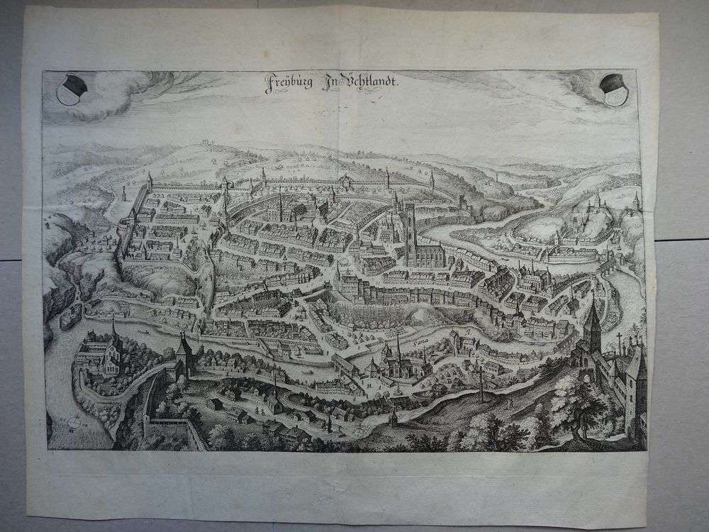 Fribourg Freiburg Kupferstich von Merian um 1642 SEHR RAR | Kaufen auf Ricardo