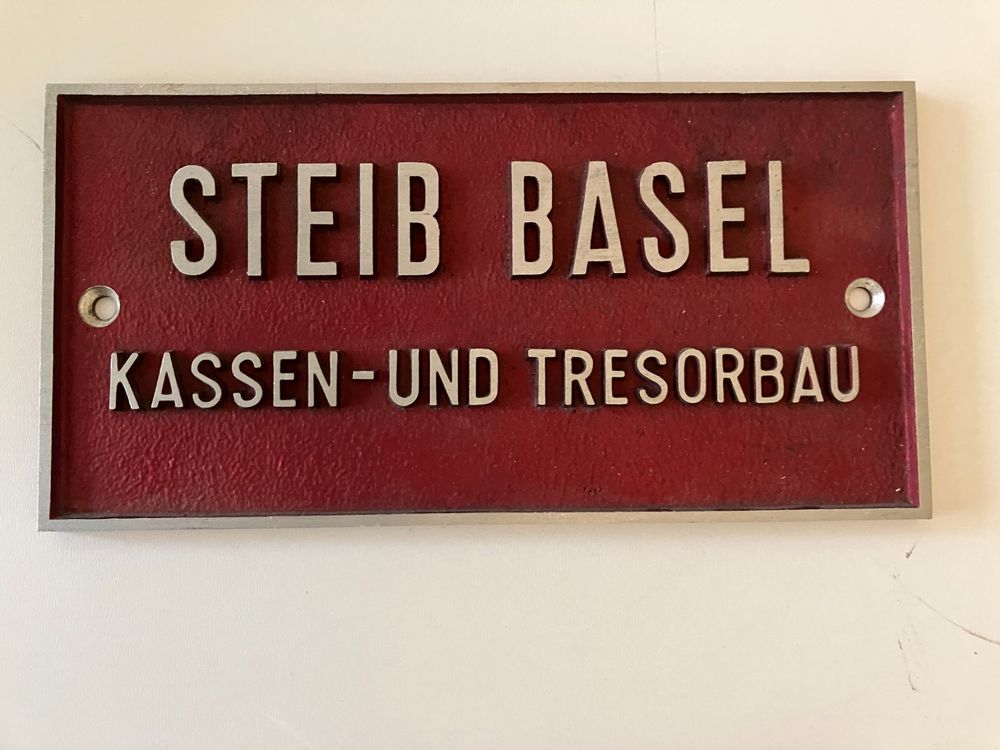 Steib Basel Kassenschild, Tresor, ca. 24x12cm (Gebraucht) in Basel für ...