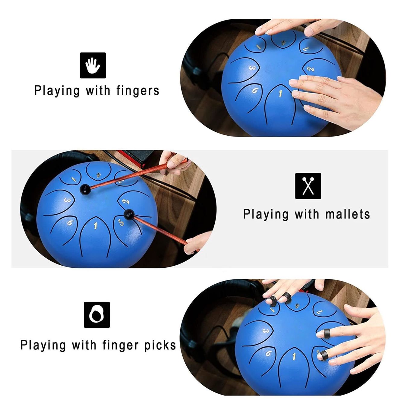 Tongue Drum FüR AnfäNger 6 Zoll 8 Tone (Neu (gemäss Beschreibung)) in ...