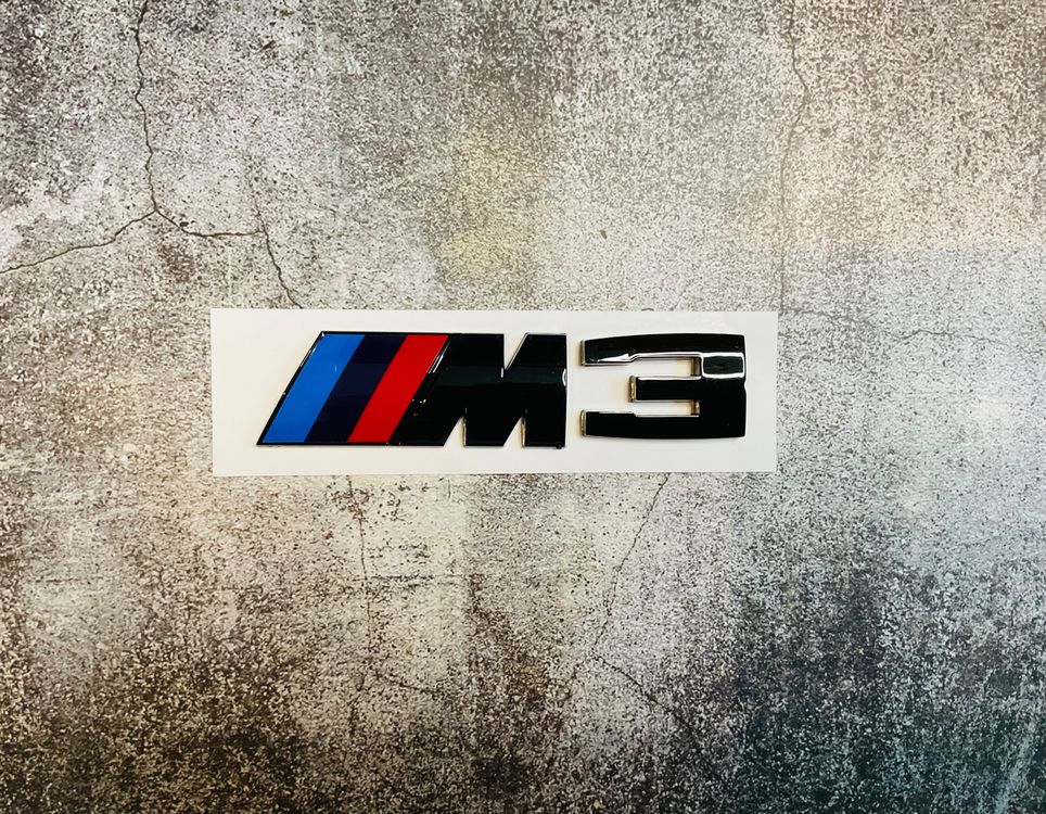BMW M3 Emblem Logo Schriftzug NEU in Schwarz glänzend (Neu und ...