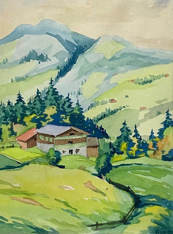 Fritz Kliem (1901-1989) Aquarell mit Faszinierende Thalblick | Kaufen ...