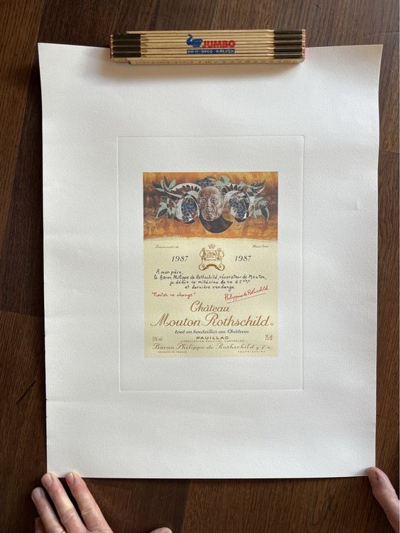 Lithografie Hans Erni, Weinetikette Château M. Rothschild (Gebraucht) in Kriens für CHF 41 – mit ...