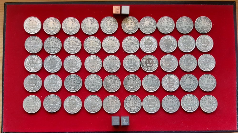 1.- Franken Silber Lot 50 Stück 1930er Jahre (Gebraucht) in Hochwald ...