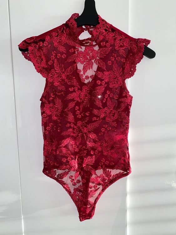 Damen Body Spitzenbody in Bordeauxrot S-36 | Kaufen auf Ricardo