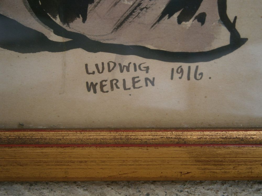 original Aquarell Ludwig Werlen Wallis Trachtenmädchen 1 | Kaufen auf ...
